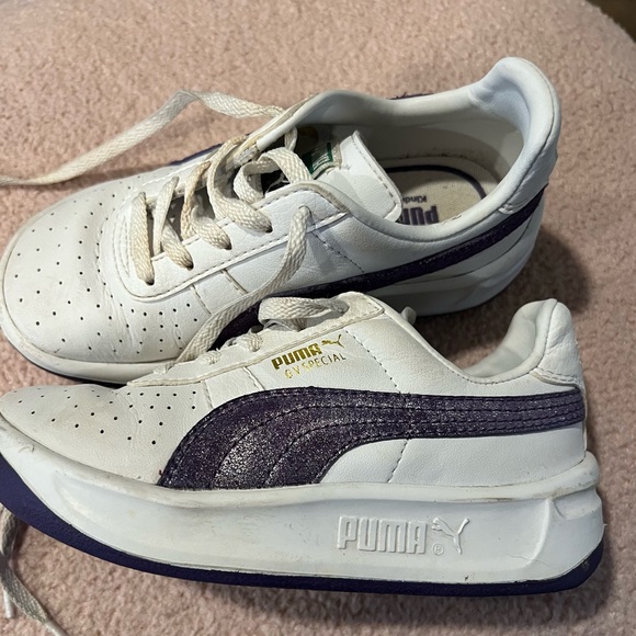 Puma | Shoes | Puma Kids White And Purple Glitter Sneakers | Poshmark